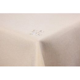 First-Tex Tischdecke, Tischdecke Leinenoptik Lotuseffekt 130x130 eckig in sand/hellbraun