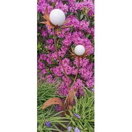 Jürgen Bocker - Gartenambiente Gartenstecker Blume Milano 120 cm Kugel weiß matt Cortenstahl