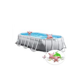 Intex Pool 26796GN Prism Frame Oval Pool 503 x 274 x 122 cm + Schwimmtiere