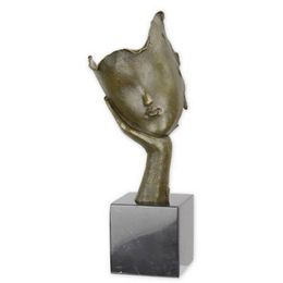 Casa Padrino Dekofigur Casa Padrino Luxus Bronze Deko Skulptur Gesicht Bronze / Schwarz 15