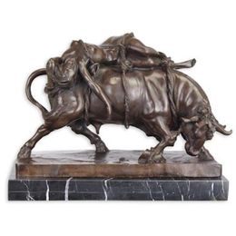 Casa Padrino Dekofigur Casa Padrino Luxus Bronze Skulptur Stier und Frau Bronze / Schwarz H. 31 cm