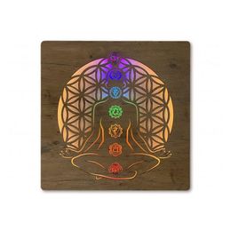 WohndesignPlus LED-Bild LED-Wandbild "Chakra Symbole" 90cm x 90cm mit 230V