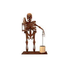 Skulptur Skelett Edelrost Dekofigur B31xT24xH65 cm (1 St)
