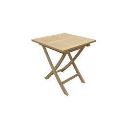 etc-shop Gartentisch, Tisch SOLO quadratisch 70x70 cm Teak B-grade unbehandelt
