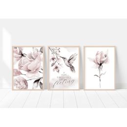 homestyle-accessoires Poster Bilderset A HOME IS NOT A PLACE IT'S A FEELING 3er SET