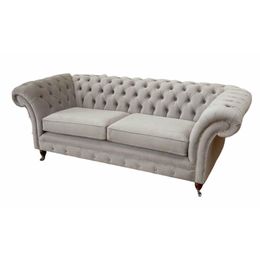JVmoebel Sofa Chesterfield 3 Sitz Relax Lounge Sofa Textil Polster Couch Stoff
