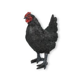 colourliving Tierfigur Gartendeko Huhn Figur Schwarz 35cm stehend Deko
