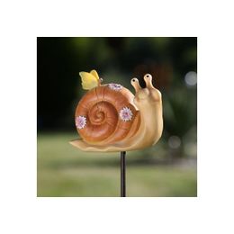 MARELIDA Gartenstecker Schnecke SPEEDY Gartendeko Beet Blumentopf Pflanzenstecker orange (1-St)