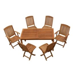 Kai Wiechmann Garten-Essgruppe Teak Sitzgruppe Brighton mit Gartentisch 150 x 80 cm premium