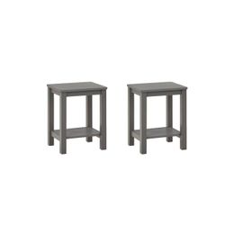 Homestyle4u Sitzhocker Hocker mit Stauraum Grau 2er Set Holz Massiv Sitz