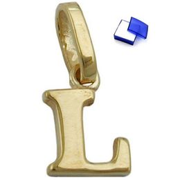 unbespielt Buchstabenanhänger Kettenanhänger Anhänger Buchstabe L aus 375 Gold 9 Karat 7 x 5 mm inklusive kl. Schmuckbox