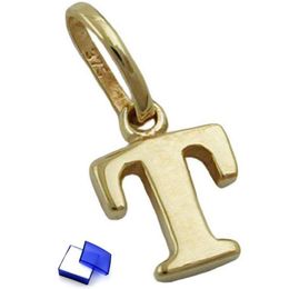 unbespielt Buchstabenanhänger Kettenanhänger Anhänger Buchstabe T aus 375 Gold 9 Karat 8 x 6 mm inklusive kl. Schmuckbox