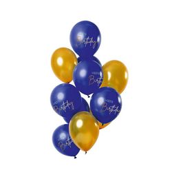 Folat Luftballon Luftballons Happy Birthday gold/blau 30 cm