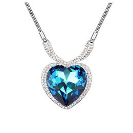 BUNGSA Ketten-Set Kette Blue Heart Silber aus Messing Damen (1-tlg)
