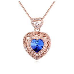 BUNGSA Ketten-Set Kette Blue Heart Silber aus Messing für Damen (1-tlg)