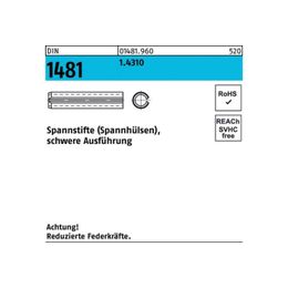 Reyher Spannstift 100er Pack Spannstift DIN 1481 3x 16 1.4310 schwere Ausführung 100 St