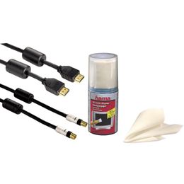 Hama 3in1 TV Starter-Set Reiniger HDMI + Antennen-Kabel Video-Kabel