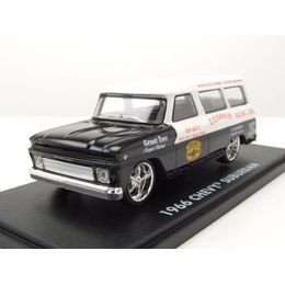 GREENLIGHT collectibles Modellauto Chevrolet Suburban 1966 weiß schwarz Don Garlits Speed Shop Tampa