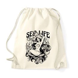 Youth Designz Turnbeutel "Sea Life" Meerjungfrau Baumwoll Tasche Turnbeutel