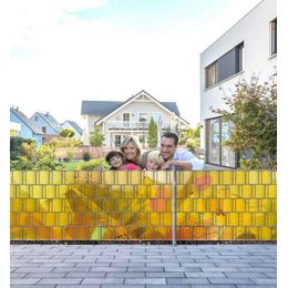 MyMaxxi Sichtschutzstreifen Zaunsichtschutz Abstraktes Gemälde mit gelben Pinselstrichen