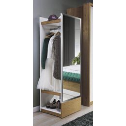 JVmoebel Garderobenschrank Garderobe Spiegel Schrank Schlafzimmer Schwebe Türen 55 cm Kleider