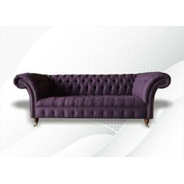 JVmoebel Chesterfield-Sofa Luxus Lila Chesterfield Dreisitzer Wohnzimmermöbel Design Neu