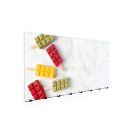 Primedeco Garderobenpaneel Magnetwand und Memoboard aus Glas Farbige Eiscreme