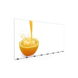 Primedeco Garderobenpaneel Magnetwand und Memoboard aus Glas Saft in Orange