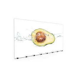 Primedeco Garderobenpaneel Magnetwand und Memoboard aus Glas Avocado in Wasserwelle