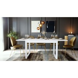 Newroom Esstisch, ausziehbar 160-200 cm inkl. Tischplatte in Weiß Modern Landhaus