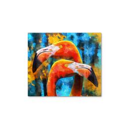 DEQORI Herdblende-/Abdeckplatte 'Flamingos vor Farbenspiel'