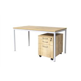 Furni24 Schreibtisch Schreibtisch und Rollcontainer