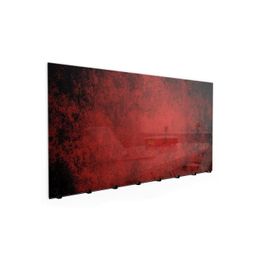 Primedeco Garderobenpaneel Magnetwand und Memoboard aus Glas Rote Grunge Wand