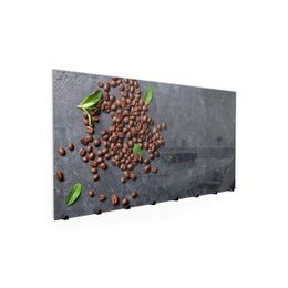 Primedeco Garderobenpaneel Magnetwand und Memoboard aus Glas Kaffeebohnen und Minze