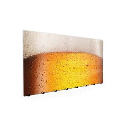 Primedeco Garderobenpaneel Magnetwand und Memoboard aus Glas Wassertropfen auf Bierglas