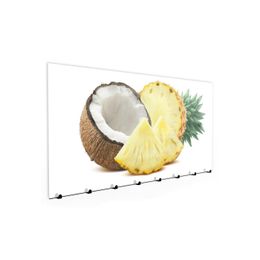Primedeco Garderobenpaneel Magnetwand und Memoboard aus Glas Kokosnuss und Ananas