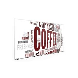 Primedeco Garderobenpaneel Magnetwand und Memoboard aus Glas Kaffee in Worten