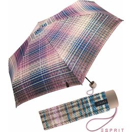 Esprit Taschenregenschirm Damen Super Mini Regenschirm Petito Cosy Checks