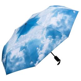 VON LILIENFELD Taschenregenschirm Motivschirm Wolken Hamburger Himmel Leicht Motiv Auf-und-Zu