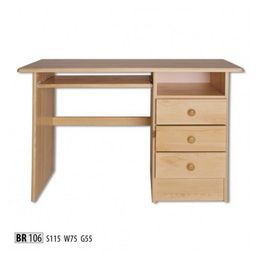 JVmoebel Computertisch, Schreibtisch Echtes Holz Holztisch Massiver Tisch Büromöbel