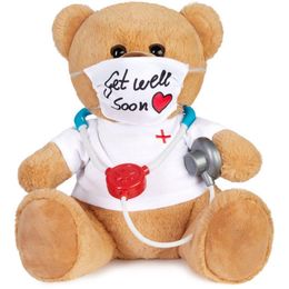 BRUBAKER Kuscheltier Teddy mit Mundschutz und Stethoskop