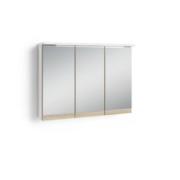 möbelando möbelando Spiegelschrank MARINO (BxHxT: 80x60x20 cm) in weiß mit 3 Türen und Absetzungen in Sonoma