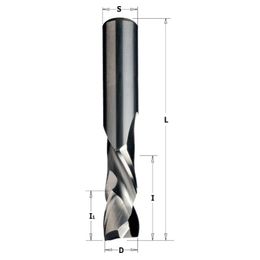 Cut360 Schaftfräser Vollhartmetall Fräser 8x32x80mm mit positiv & negativ spiralgenuteten Schneiden Z2+2 Linkslauf