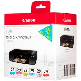 Canon 6 Druckerpatronen Tinte PGI-29 C / M / Y / PC / PM / R Multipack Tintenpatrone