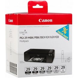 Canon 6 Druckerpatronen PGI-29 MBK / PBK / DGY / GY / LGY / CO Multipack Tintenpatrone
