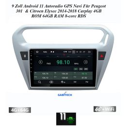 GABITECH 9 Zoll Android 13 für Peugeot 301 Citroen Elysee Carplay 4GB RAM 64GB Autoradio