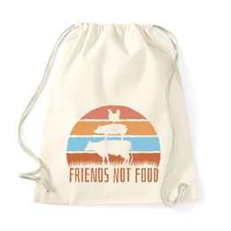 Youth Designz Turnbeutel Friends Not Food Baumwolle Tasche