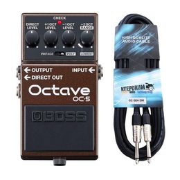 BOSS BY ROLAND E-Gitarre Boss OC-5 Oktave Pedal Effektgerät mit Gitarrenkabel