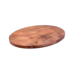 NKlaus Kerzentablett Dunkler Mangoholz Holzteller Oval 10x8cm Presentie