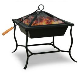 Gardebruk Feuerschale, Feuerkorb Garten mit Funkenschutz Schürhaken Outdoor Grill